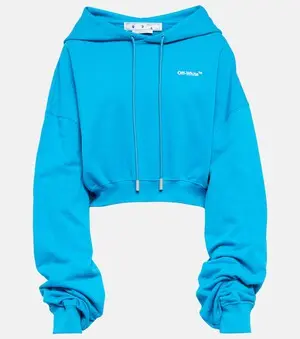 Off-White Cropped Hoodie - Blue