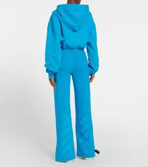 Off-White Cropped Hoodie - Blue