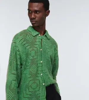 BODE Crochet Cotton Overshirt