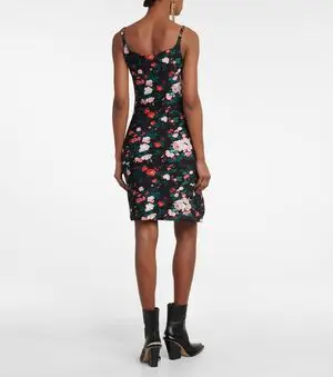 Rabanne Floral Ruched Mini Dress - Multicoloured