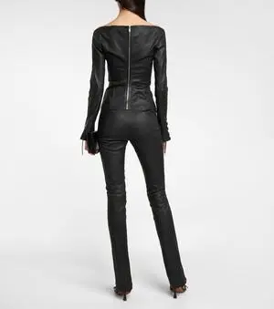 DION LEE Hinge-seam Leather Pants