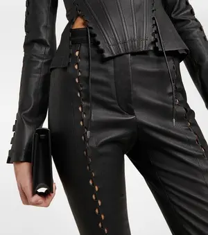 DION LEE Hinge-seam Leather Pants