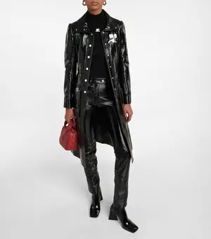 COURREGES Courrèges Logo Cotton-blend Trench Coat - Black