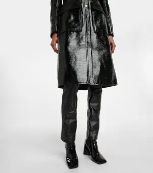 COURREGES Courrèges Logo Cotton-blend Trench Coat - Black