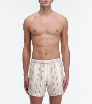 Commas Striped Swim Shorts - Beige