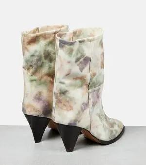 Isabel Marant Rouxa Printed Canvas Ankle Boots