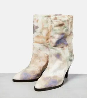 Isabel Marant Rouxa Printed Canvas Ankle Boots