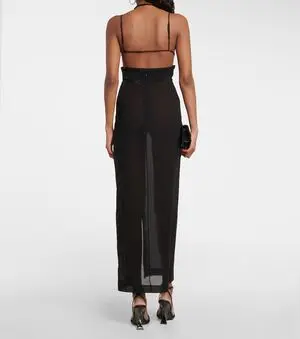 NENSI DOJAKA Cutout Halterneck Gown - Black