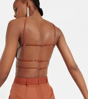 NENSI DOJAKA Cutout Cotton Bra Top
