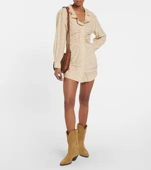 Isabel Marant Checked Cotton And Silk Minidress