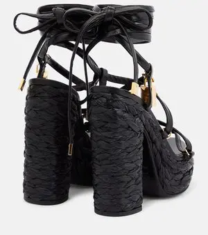 TOM FORD Leather Platform Sandals - Black