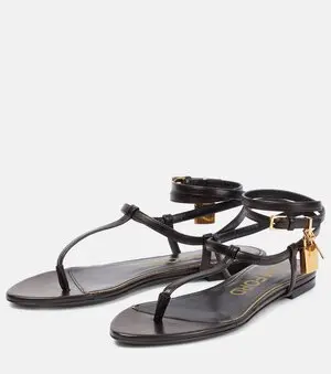 TOM FORD Padlock Leather Thong Sandals