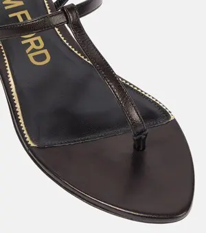 TOM FORD Padlock Leather Thong Sandals