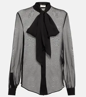 Saint Laurent Black Blouses