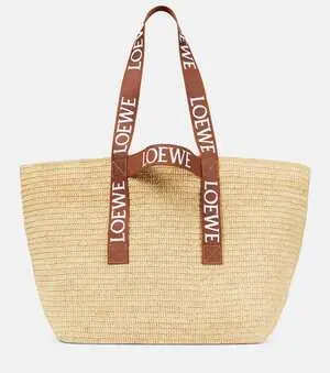 Loewe Fold Shopper Raffia Basket Bag