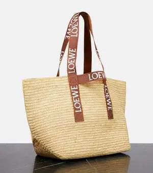 Loewe Fold Shopper Raffia Basket Bag