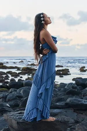 Free People Santa Luz Maxi Dress - Blue