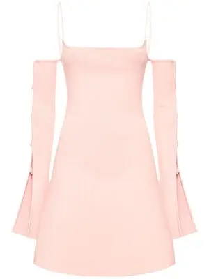 Mach & Mach Amelie Embellished Cutout Mini Dress - Pink