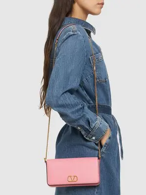 Valentino Garavani Vlogo Signature Leather Pouch