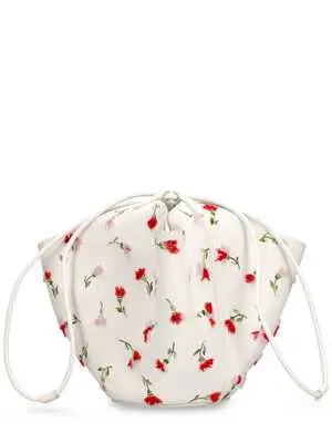 Khaite Mini Lotus Flower Drawstring Bag - White,multi