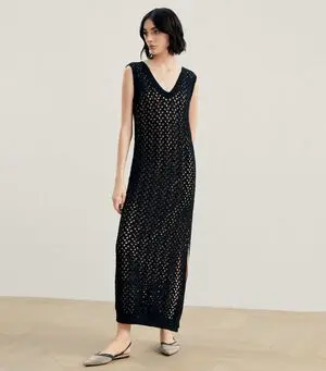 Brunello Cucinelli Open-knit Maxi Dress