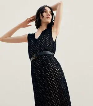 Brunello Cucinelli Open-knit Maxi Dress
