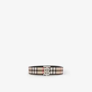 Burberry Burberry Check And Leather Reversible TB Belt Archive Beige/black/silver