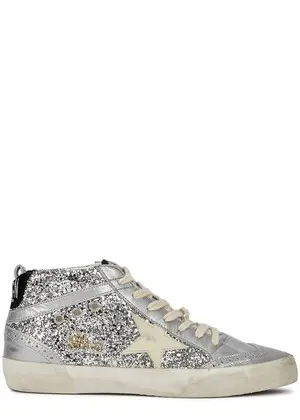 GOLDEN GOOSE Mid Star Panelled Glittered Sneakers