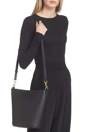 Tory Burch Mcgraw Leather Bucket Bag
