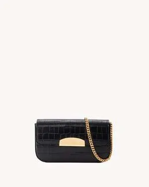 NILI LOTAN Le Mia Embossed Croc Chain Bag