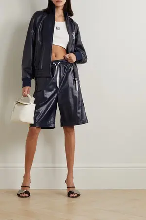 Loewe Striped Leather Shorts