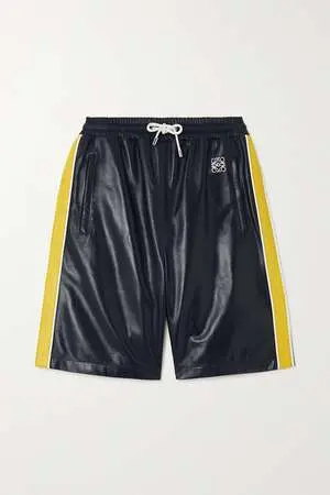 Loewe Striped Leather Shorts