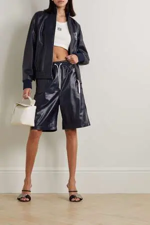 Loewe Striped Leather Shorts