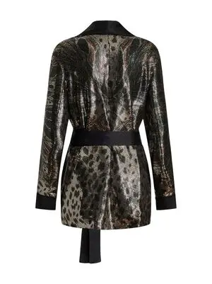 Etro Metallic Tie-waist Blazer