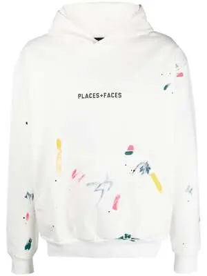 PLACES+FACES Paint-spatter Ogo Hoodie