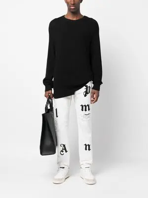 Palm Angels Logo-patch Distressed Jeans