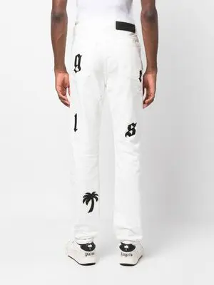 Palm Angels Logo-patch Distressed Jeans