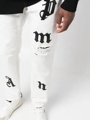 Palm Angels Logo-patch Distressed Jeans