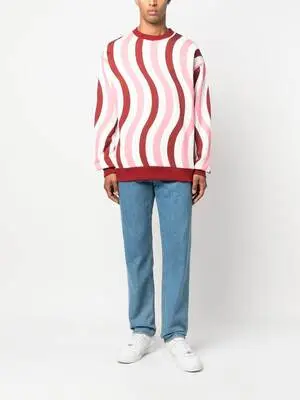 Camper Wave-print Cotton Sweatshirt - Pink