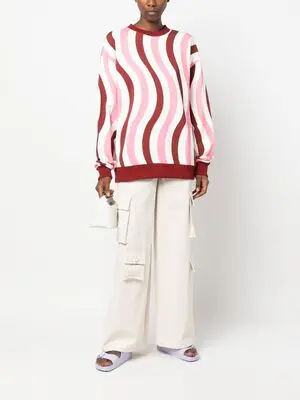 Camper Wave-print Cotton Sweatshirt - Pink