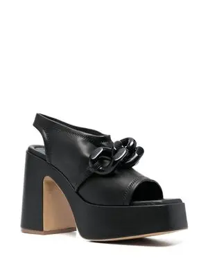 Stella McCartney 125mm Chain-link Block Heel Sandals - Black