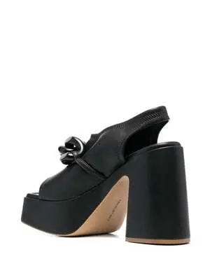 Stella McCartney 125mm Chain-link Block Heel Sandals - Black