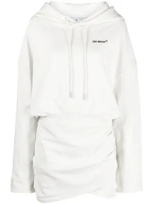Off-White Hoodie Minidress - White