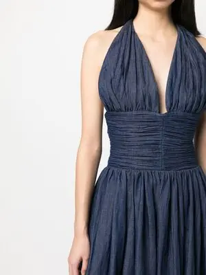 Rochas Halterneck Denim Maxi Dress