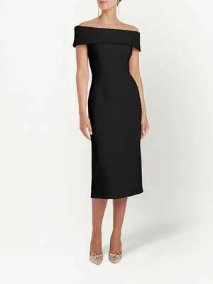 Rebecca Vallance Amore Off-shoulder Midi Dress - Black