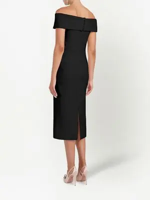 Rebecca Vallance Amore Off-shoulder Midi Dress - Black