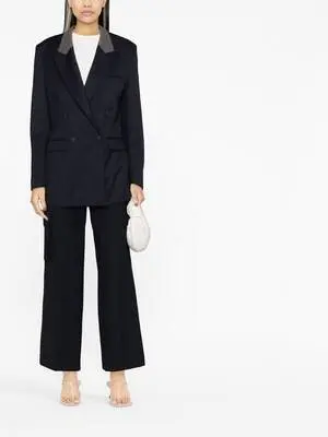 Fabiana Filippi Contrast-collar Double-breasted Blazer