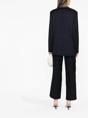 Fabiana Filippi Contrast-collar Double-breasted Blazer