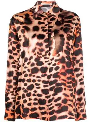 Roberto Cavalli Silk Leopard-print Blouse