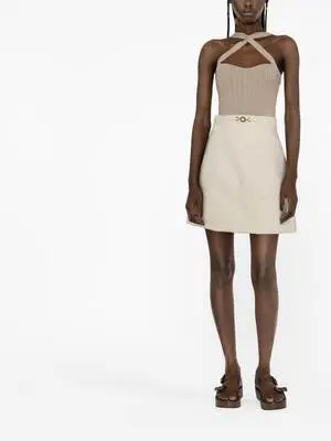 PATOU Medallion A-line Skirt - Neutrals
